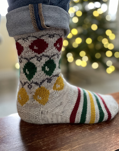 Ravelry: Vintage Christmas Light Socks pattern by Sarah L Kelly