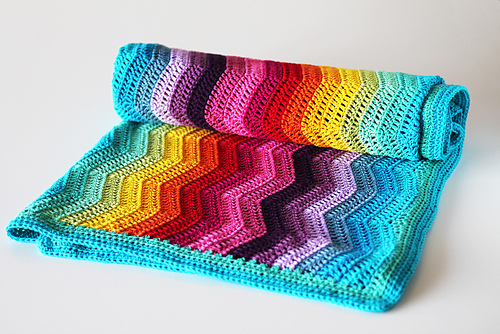 Ravelry: Rainbow Ripple Baby Blanket pattern by Kirsten Ballering