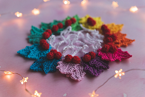 Ravelry: Rainbow Holly Garland pattern by Kirsten Ballering