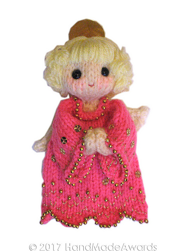Ravelry: Pink Christmas Angel Finger Puppet pattern by Loly Fuertes