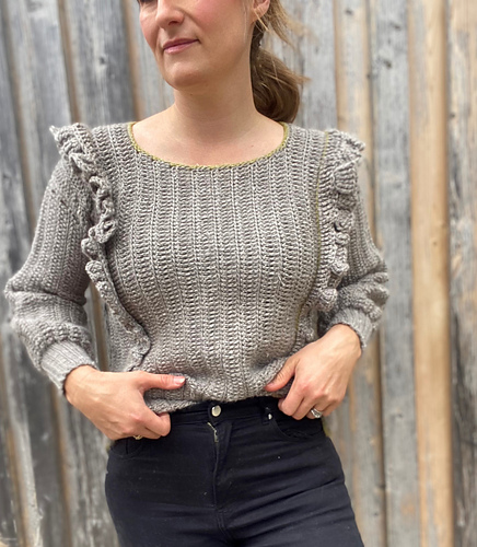 Ravelry: Ruffle Sweater pattern by Hannah Cross