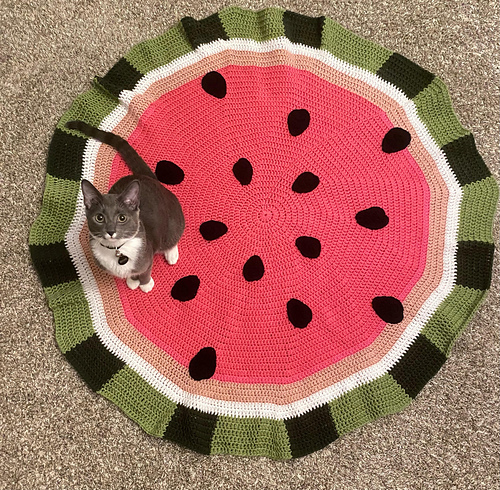 Ravelry: Watermelon Blanket Rug pattern by HappyCrochetLady by Rachel Paul