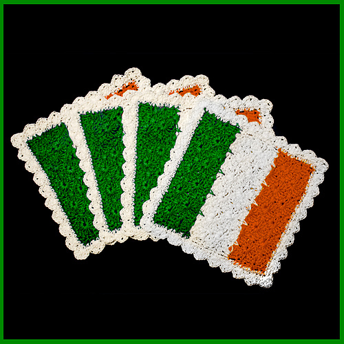 Ravelry: HeartsAndWheels' Irish Flag Coasters