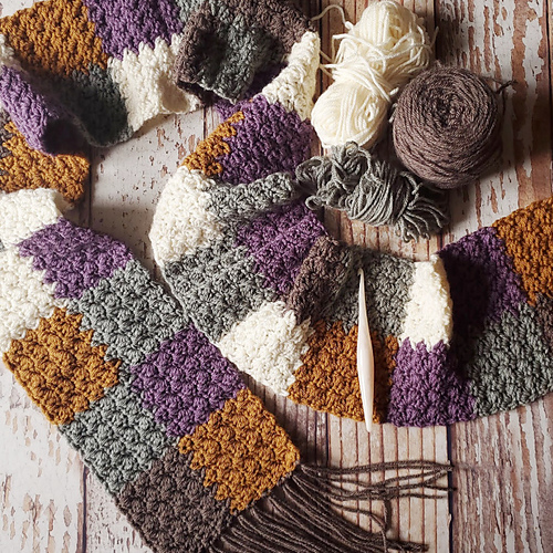 Ravelry: Wildwood Patchwork Scarf pattern by Heather J Anderson