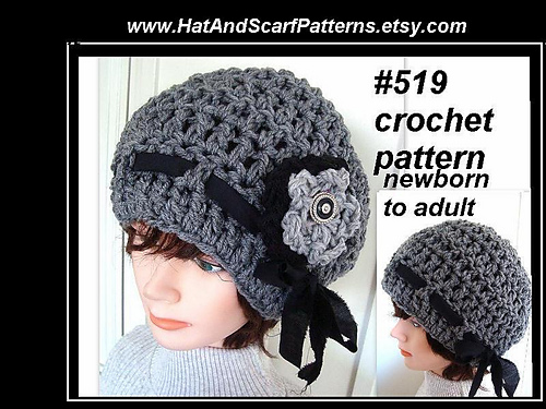 Ravelry: 519 CROCHET BEANIE CLOCHE, age 5 to adult pattern by Emi ...
