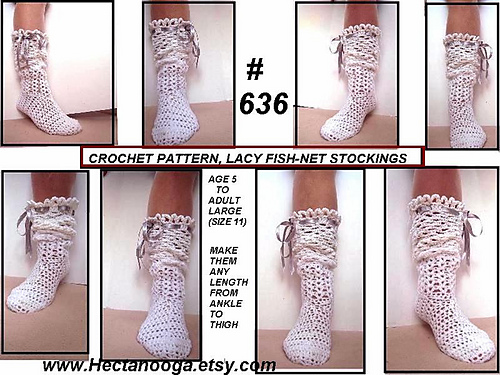 Ravelry: 636 LACY FISHNET STOCKINGS pattern by Emi Harrington