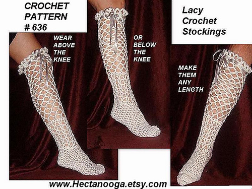 Ravelry: 636 LACY FISHNET STOCKINGS pattern by Emi Harrington