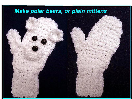 Ravelry: 737 Polar Bear Crochet Mittens pattern by Emi Harrington