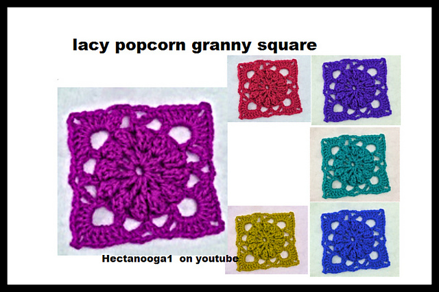 Ravelry: Lacy Popcorn Stitch Granny Square pattern by Emi Harrington