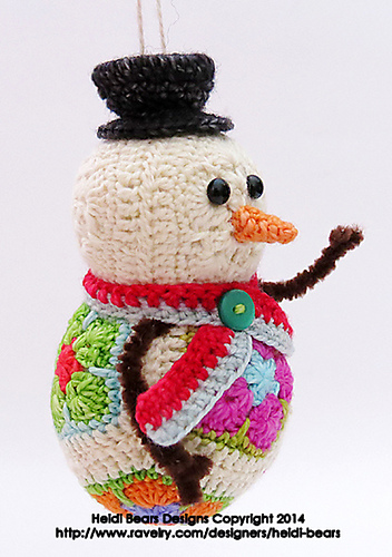 Ravelry: Twig the Snowman African Flower pattern by Heidi Bears