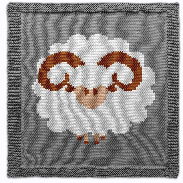 Ravelry: Sheep Colorwork Square pattern by Dana Young