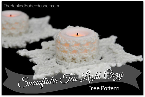 Ravelry: Snowflake Tea Light Cozy pattern by Wendy Bickford