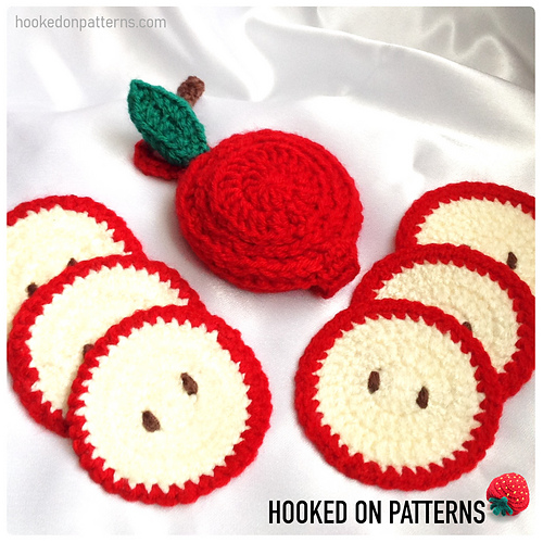 Ravelry: Sliced Apple Coaster Set pattern by Ling Ryan