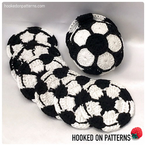 Ravelry: Football Coaster Set - Soccer pattern by Ling Ryan