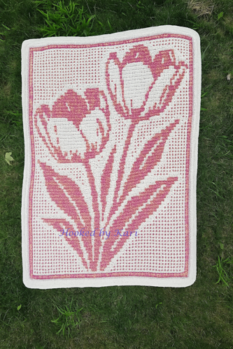 Ravelry: Dancing Tulips - Overlay Mosaic Baby Blanket pattern by Kari ...