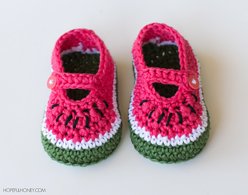 Ravelry: Watermelon Baby Booties pattern by Olivia Kent