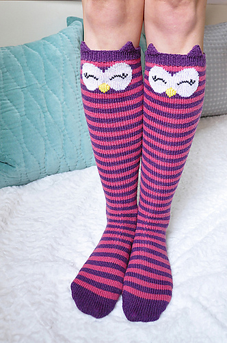 Ravelry: Owl Socks pattern by Lauren Riker