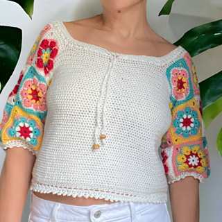 Ravelry: The Charlotte African Flower Top pattern by Cyndi Zawada