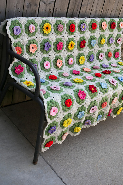 Ravelry: A Field of Flowers Afghan pattern by Roseanna Beck