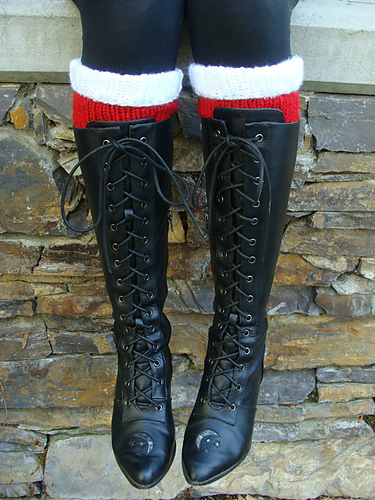 Ravelry: Santa Fold Down Brim Boot Cuffs pattern by Mary Legere