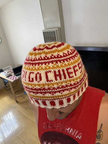 Ravelry: Kansas City Go Chiefs Beanie pattern by Emily Coldiron