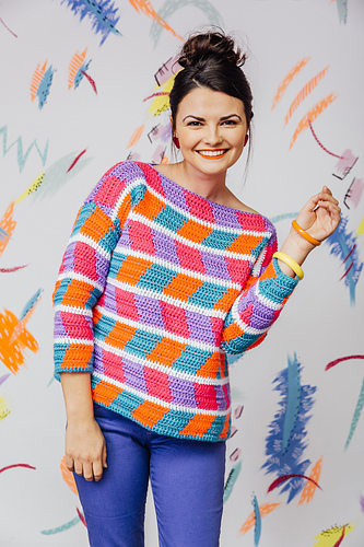 Ravelry: Neon Pop Chevron Jumper pattern by Emily Platt