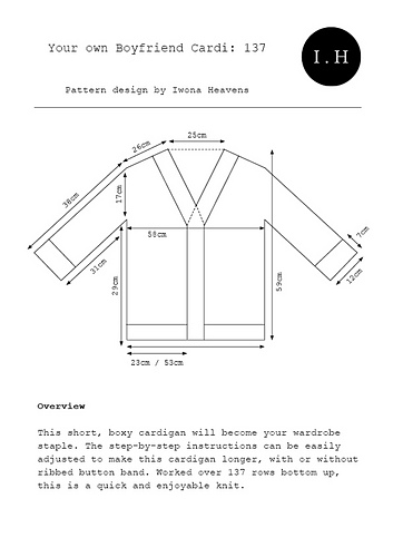 Ravelry: Your own Boyfriend Cardi: 137 pattern by Iwona Heavens