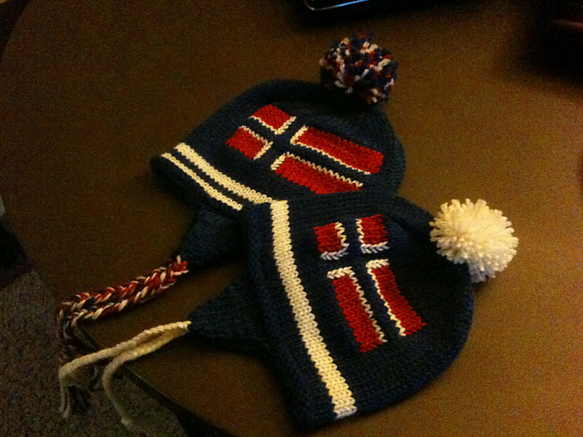 Ravelry: JLove07's Norwegian Flag Earflap Hats