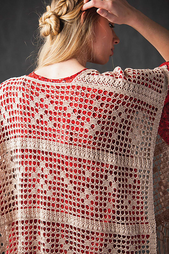 Ravelry: Floral Filet Ruana pattern by Kristin Lynn