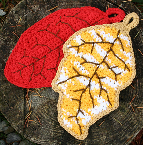 Ravelry: Falling Leaves Potholders pattern by Joy M. Prescott