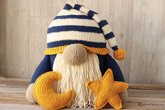 Ravelry: Large Sleepy Time Gnome with Moon & Star Pillows pattern by ...