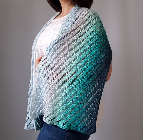 Ravelry: Diagonal Shells Wrap pattern by Jennifer Olivarez