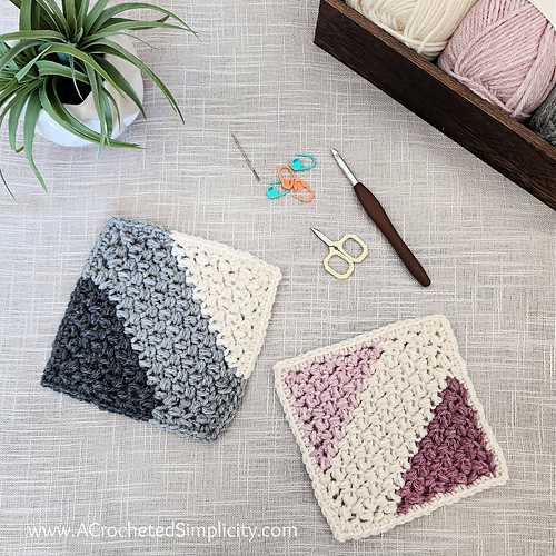 Ravelry: C2C Mini Bean Stitch Square & Rectangle pattern by Jennifer Renaud