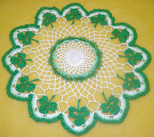 Ravelry: Lucky Shamrock Doily pattern by Dee Wagner