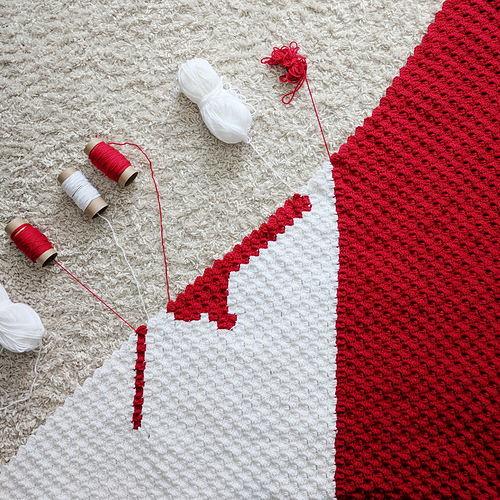 Ravelry: Canada Flag C2C Blanket pattern by Jessica McLean
