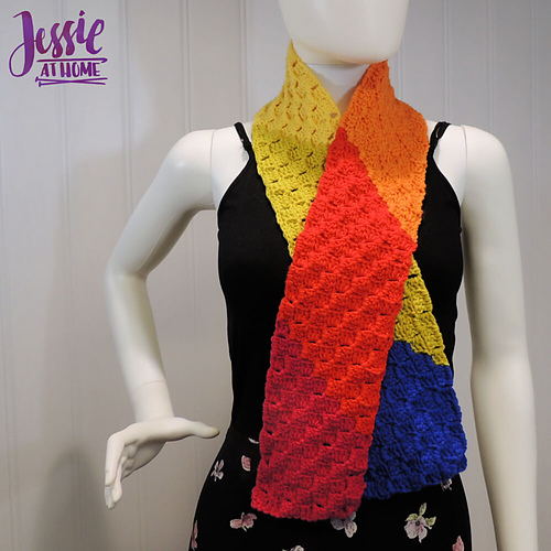 Ravelry: Scarf Squared Double Crochet (DC) C2C pattern by Jessie Rayot