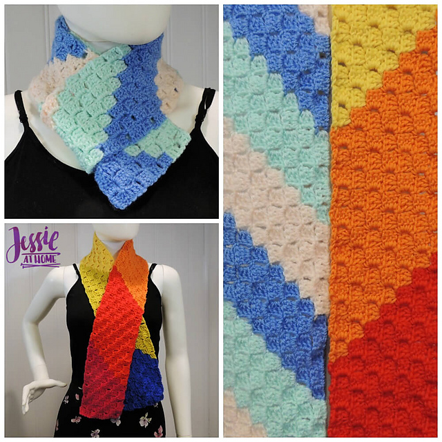 Ravelry: Scarf Squared Double Crochet (DC) C2C pattern by Jessie Rayot