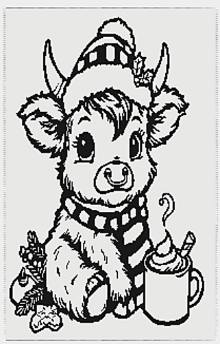 Ravelry: Cocoa Highland Cow Mosaic Blanket pattern by Jennifer Hedrick