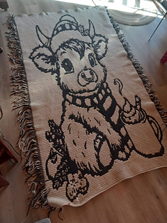 Ravelry: Cocoa Highland Cow Mosaic Blanket pattern by Jennifer Hedrick