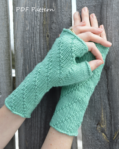 Ravelry: Diagonal Stitch Fingerless Gloves pattern by Joan Laws