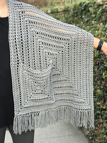 Ravelry: Lazy Diamond Boho Pocket Shawl pattern by Crystal White-Van ...