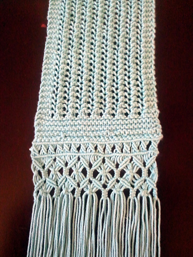 Ravelry: Knits-n-Knots - Easy Eyelet Knit & Macrame Scarf pattern by ...