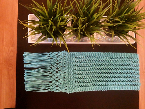 Ravelry: Knits-n-Knots - Easy Eyelet Knit & Macrame Scarf pattern by ...