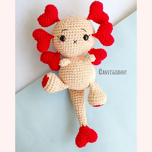Ravelry: Valentine axolotl pattern by Joy PhamSontakke