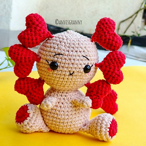 Ravelry: Valentine axolotl pattern by Joy PhamSontakke