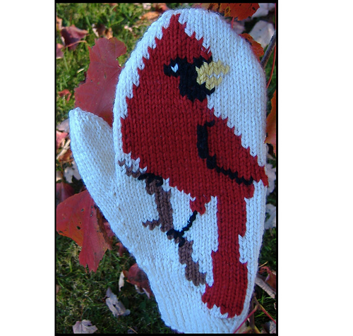 Ravelry: Cardinal Mittens (Intarsia) pattern by Julie Hamilton
