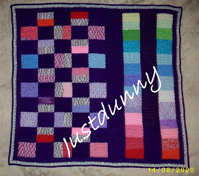 Ravelry: Justdunny's Checkerboard & strips rainbow