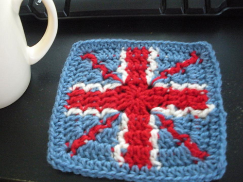 Ravelry: Union Jack Square / Coasters pattern by Heather C Gibbs (KCACO.UK)