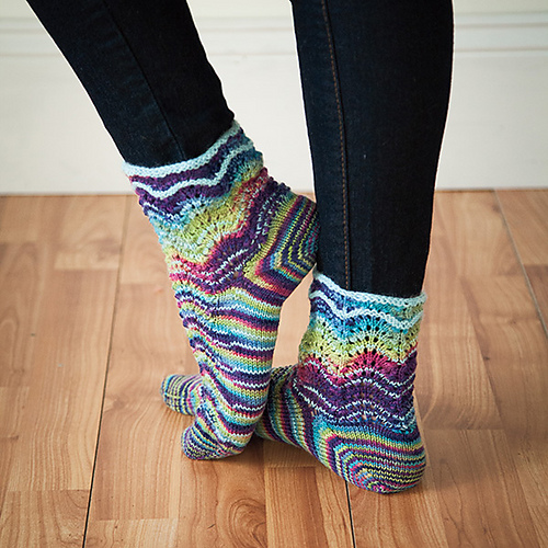 Ravelry: Rainbow Wave Socks pattern by Christina Danaee