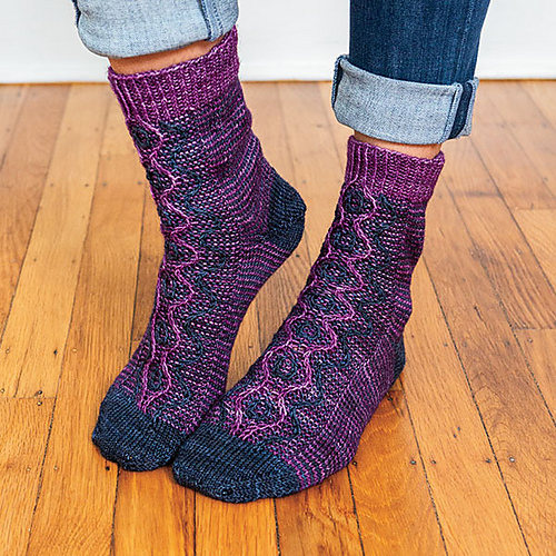 Ravelry: Helix Wiggles Socks pattern by Margaret Mills